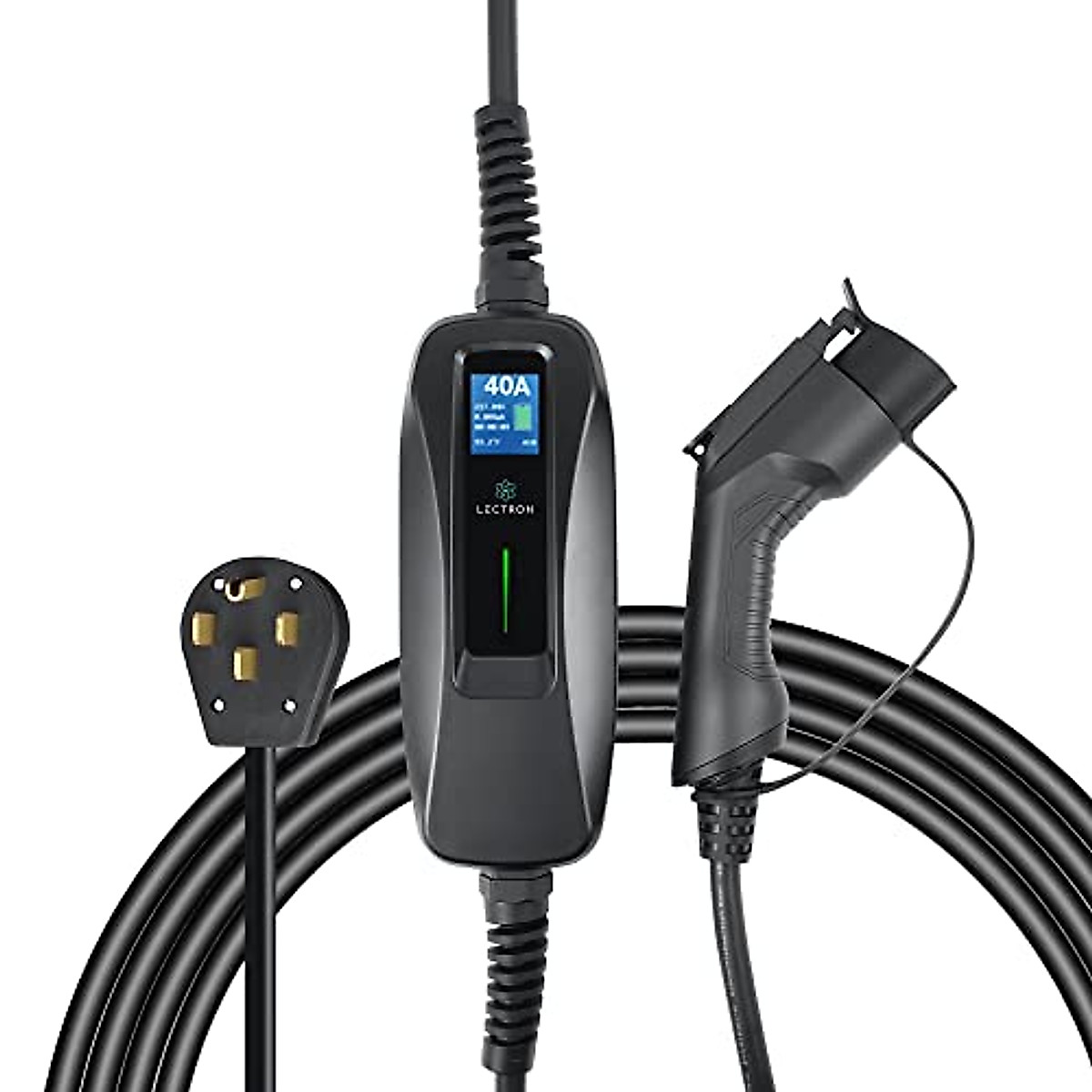 Lectron 40 Amp Level 2 EV Charger - 240V, 40 Amp, 9.6 kW, 15 ft Extension Cord & J1772 Cable - Portable Electric Car Charger for J1772 EVs with NEMA 14-50 Plug