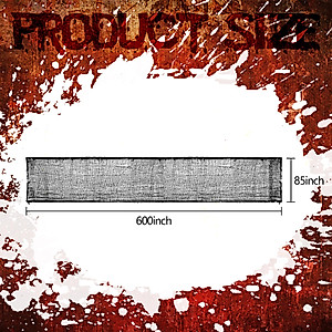 600" x 85" Halloween Creepy Cloth - Black Halloween Spooky Fabric Cloth - Large Creepy Spooky Halloween Decorations for Haunted House Window Backdrops Garden Halloween Party Yard Wall Doorway