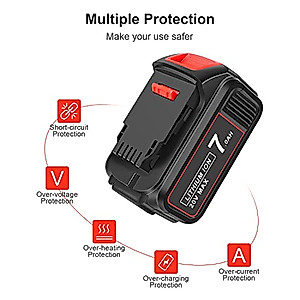 Lenoya 7000mAh Replacement for Dewalt 20V Battery DCB207 2Packs