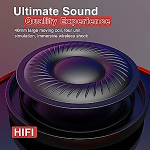 Uliptz Active Noise Cancelling Headphones, 65H Playtime Over Ear ENC Call Noise Cancelling Bluetooth Headphones, Wireless Over Ear Headphones with Deep Bass Hi-Fi Stereo Sound for Travel/Home/Work