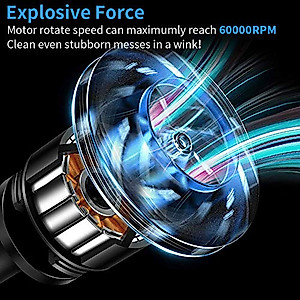 AFMAT Compressed Air Duster & Small Vacuum Cleaner 2-in-1, USB Rechargeable Cordless Air Duster Electric, Portable Air Blower and Mini Vacuum Cleaner for Keyboard/Computer/Car Seat/PC