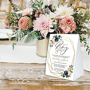 Bridal Shower Ring Game, Put a Ring On It Bridal Shower Game with 50 Fake Rings, Bridal Shower Decorations, Wedding Game, Bachelorette Hens Party Game for Guests - RG11