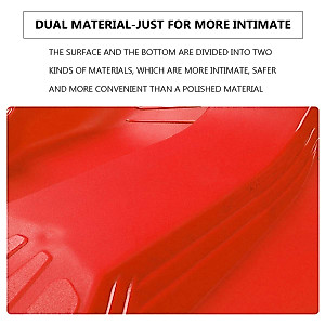 BESPORTBLE Snow Sled Toboggan Sled Plastic Sport Toboggan Winter Snow Sled Downhill Snow Board with Pull Rope Red