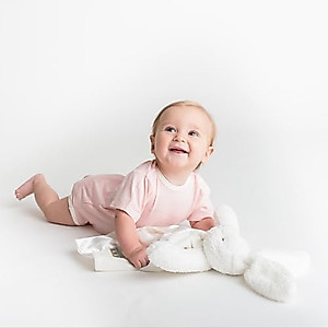 Bunnies By The Bay "Bun Bun Bunny" Buddy Blanket - 16" Stuffed Bunny and Baby Security Blanket - Super Soft Velour with Satin Lining
