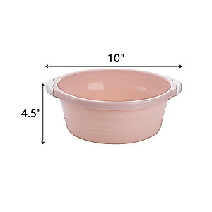 Dicunoy 6 Pack Plastic Wash Basin, Round Dish Tub, Stackable Wash Pan with Handle, 4 Quart Vegetable Fruit Dishpan for Small RV Sink, Kitchen, Outdoors, Bathroom, Laundry
