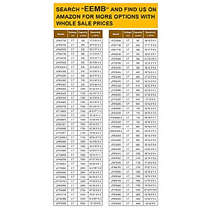 EEMB 3.7V Lipo Battery 950mAh 503450 Lithium Polymer ion Battery Rechargeable Lithium ion Polymer Battery with JST Connector Make Sure Device Polarity Matches with Battery Before Purchase