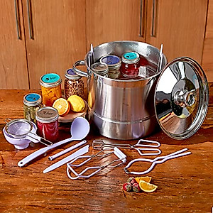 Canning Supplies Starter Kit in Lavender - 9-Piece Canning Tools Set with Stainless-Steel Rack, Ladle, Jar Funnel, Jar Lifter, Magnetic Lid Lifter, Jar Wrench, Strainer, Kitchen Tongs, Bubble Popper
