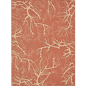 Unique Loom Outdoor Botanical Collection Area Rug - Branch (9' x 12' 2" Rectangle, Terracotta/ Beige)