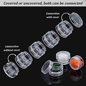 BENECREAT 5G/5ML Stackable Round Plastic Containers 8 Column(5 Layer/Column) Bead Storage Jars for Seed Beads, Diamond Drills and Other Jewelry Components
