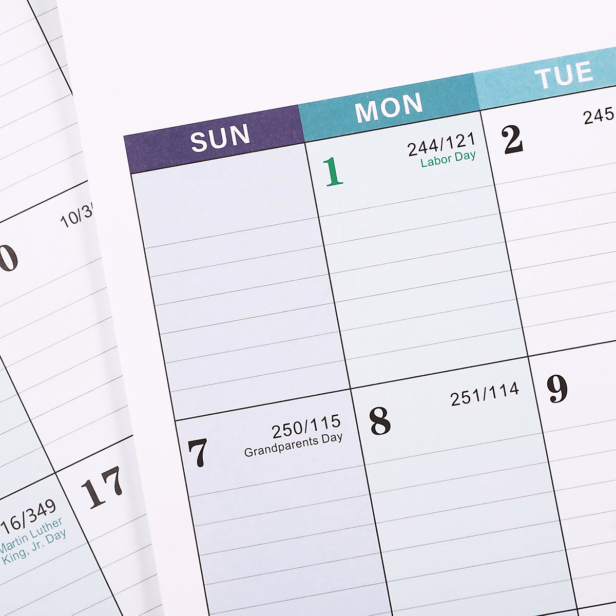 Wall Calendar 2023-2024 - Calendar 2023-2024, Jan. 2023 - Jun. 2024, 12" x 17", 2023 Wall Calendar with Thick Paper, Twin-Wire Binding + Hanging Hook + Large Blocks with Julian Dates - Colorful Lump