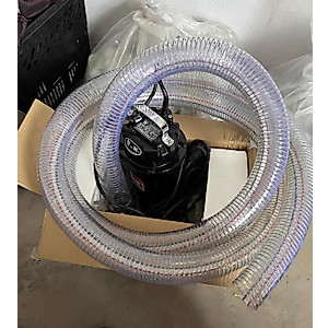 PEISONGFEI 1 1/2 inch ID x 1 3/4 inch OD Heavy-Duty Steel Wire Vacuum Suction Hose, PVC High Pressure UV Chemical Resistant Thick Flexible Vinyl Tubing, Bilge Pump Hose,10FT