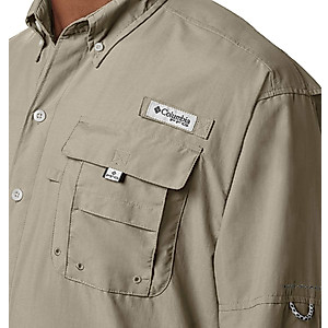 Columbia Men's Bahama II Long Sleeve Shirt,Fossil,X-Large