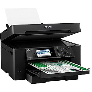 Epson Workforce Pro WF-7820 Color Inkjet Wireless All-in-One Printer - Print Scan Copy Fax - 4.3" Touchscreen Display, 4800 x 2400 dpi, 13"x19", 50-Sheet ADF, 25 ppm, Auto 2-Sided Printing
