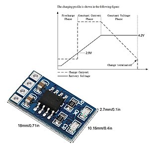 Fafeicy Solar Module,1A 4.4-6.5V Input 4.2V Output LiPo Li-ion Lithium Battery Charger MPPT Solar Controller Module(Without Pin), Module