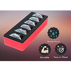 Polar Whale Cocktail Capsule Drawer Organizer Tray Red and Black Foam Insert Compatible with Bartesian for Kitchen Home Bar Party Waterproof Washable 6 Compartment 4.5 x 11.75 Inches