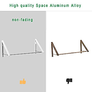 Anjuer Laundry Room Drying Rack Wall Mounted Clothes Hanger Folding Wall Coat Racks Aluminum Home Storage Organiser Space Savers White 2 Rakcs with Rod