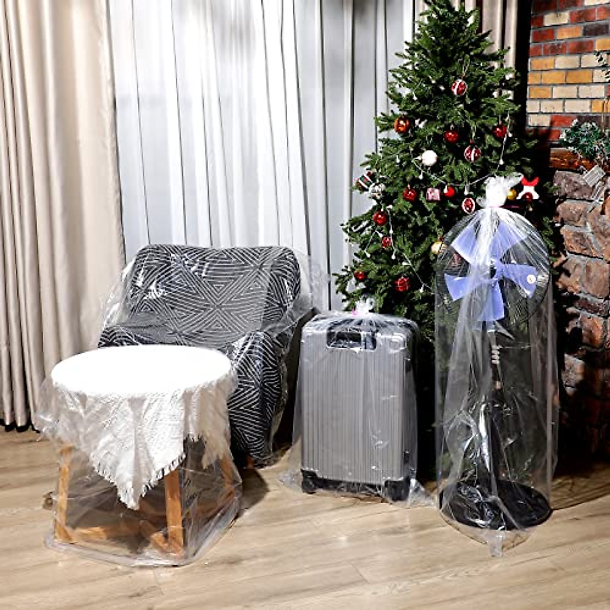 30 Pcs 32 x 41 Inch 39 x 59 Inch Large Clear Plastic Storage Bags Giant Jumbo Dustproof Moistureproof Bags Clothes Blanket Storage Bags for Moving Space Saving Packing Trash Travel Luggage, 2 Mil