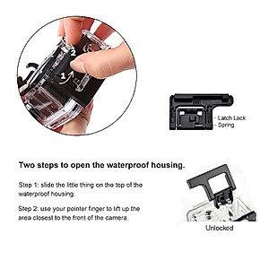 VVHOOY Waterproof Case Compatible with AKASO EK7000 EK5000/REMALI CaptureCam/Apexcam/Vemont/EKEN H9R/HLS/Jadfezy Action Camera Underwater Dive Housing Protective Case