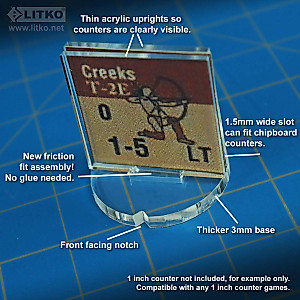 LITKO 1-inch Wargame Counter Stands, Clear (10)