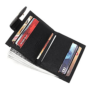 GEEAD Small Wallets for Women Slim Bifold Credit Card Holder Minimalist Zipper Coin Pocket