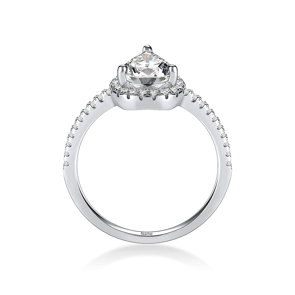 SISGEM 10K 14K 18K Real Gold Engagement Ring for Women,1.5 Carat(cttw) Water-Drop Pear Shaped Moissanite Wedding Ring with Engraved Name,Promise Bridal Ring Fine Jewelry for Her (925 Sterling Silver)