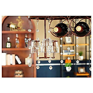 Creative Simplicity Glass Creative Simplicity Wine Rack European Style Creative Simplicity Wine Rack Creative Simplicity Wine Red Tumbler Hanging Bar Drink Holder, PIBM, Black, L100*W25CM