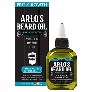 Arlo's Pro Growth Beard Oil - Bergamot Juniper 2.5 oz. - Promotes Beard Hair Growth