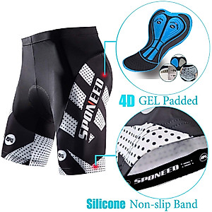 Cycling Padded Shorts Bike Shirts Full Zip Bicycle Clothing with 3 Pockets M