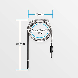 Inkbird Stainless One Oven Probe Replacement for IRF-4S and IBBQ-4T Digital Wireless Waterproof Cooking Meat Thermometer (Only Suitable for IRF-4S and IBBQ-4T)