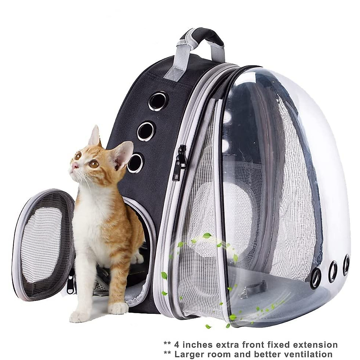 Front Expandable Cat Backpack Carrier, Fit up to 20 lbs, Space Capsule Bubble Window Pet Carrier Backpack for Large Fat Cat and Small Puppy