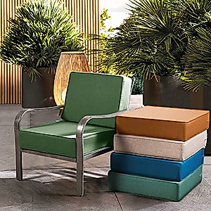 ARTPLAN Outdoor Deep Seat Slipcovers,Patio Seat Back Covers Only 24x24x6 18x24 Olefin,Square Outdoor Cushion Cover, for Patio Funiture,Invisible Green