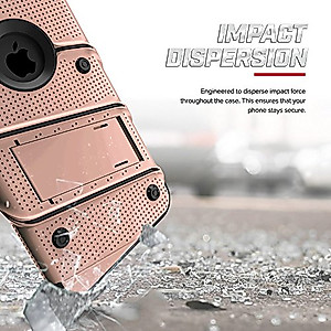 Zizo Bolt Series Compatible with iPhone X Case Military Grade Drop Tested with Screen Protector, Kickstand and Holster iPhone Xs Rose Gold Black
