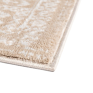 Rugs.com Oxford Collection Rug – 2' 7 x 12' Runner Beige Low Rug Perfect for Hallways, Entryways