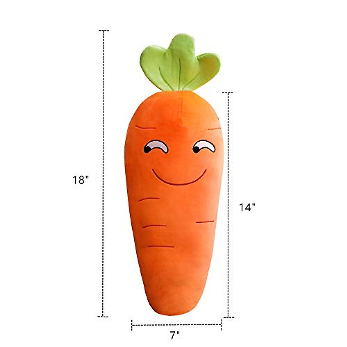 YUDONG Plush Carrot Pillows Cute Throw Pillow Soft Stuffed Plush Toys for Kids Plush Pillow 18 Inches