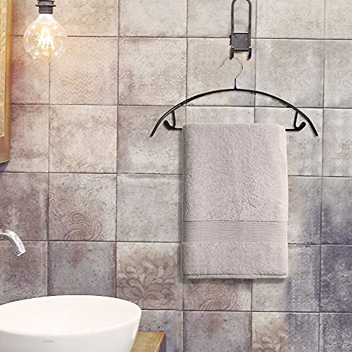 Nature-Smile 20 Pack Non Slip Suit Hanger,Coat Jacket Hangers,Sweater Hangers,PVC Coating Metal Hangers for Pants,Shawls,Belts,Bras - Dimple & Crease Free T Shirt Hangers,Black Color…