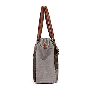 TSD Brand Tapa Canvas Satchel Bag (Grey)