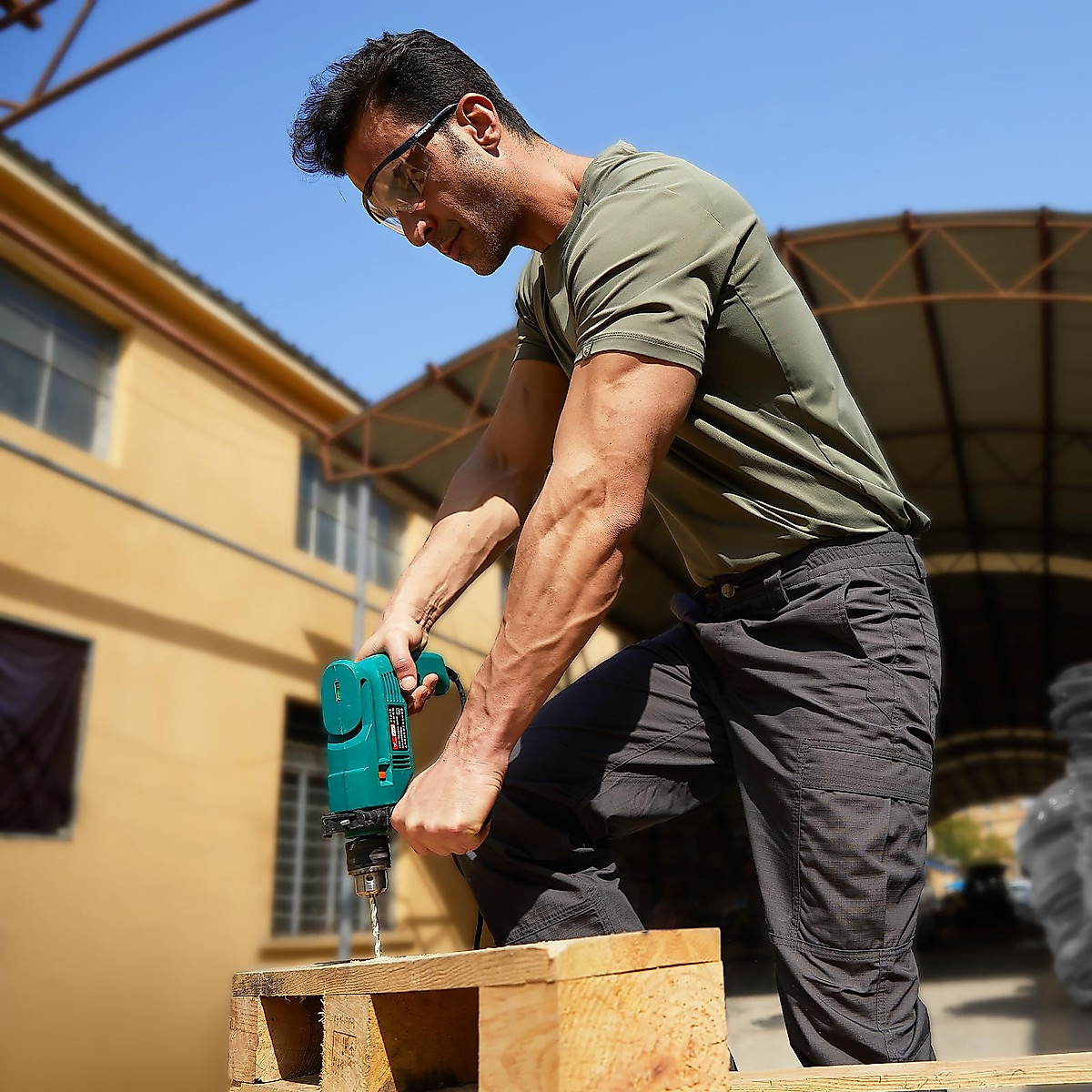 FREE SOLDIER Men's Water Resistant Pants Relaxed Fit Tactical Combat Army Cargo Work Pants with Multi Pocket (Classic Gray 36W/32L)