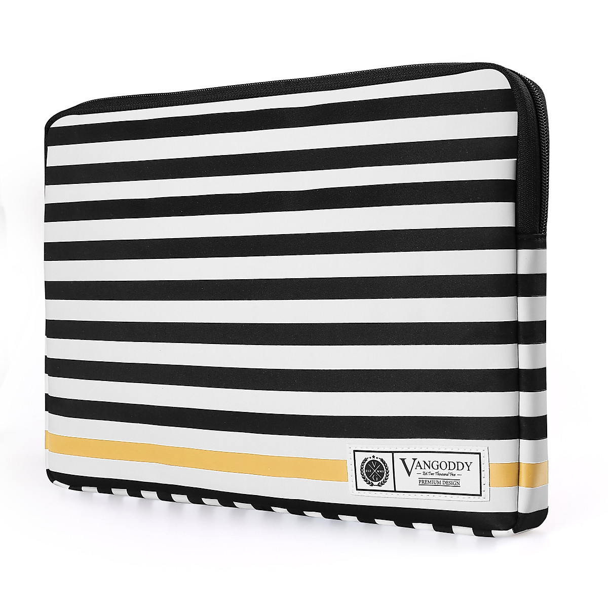 Vangoddy Argento 13.3 inch Laptop Tablet Sleeve Black White Accent Stripe Pattern Design for Microsoft Surface Book, Surface Pro 4, Laptop Tablets