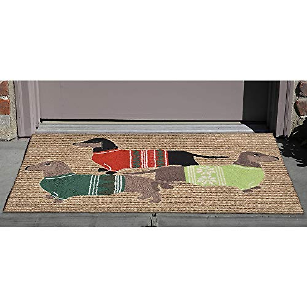 Liora Manne Whimsy Festive Dogs Rug, Indoor/Outdoor, Scatter Size, Neutral
