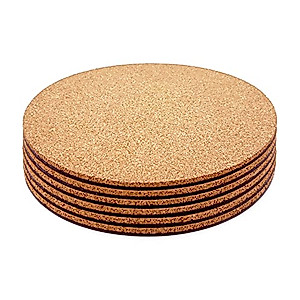 KITLAB Cork Plant Coasters, Double Layers 6 Inch Cork Planter Coaster, Absorbent Cork Plant Mats, Cork Plant Coasters for House Plants, 6 Pcs