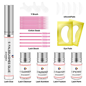 Lash Lift kit Eyelash Perm Kit,Professional Eyelash perming kit,Suitable for Salon at Home,Including Eye Shields,Pads and Accessories(Glue Upgraded Version)