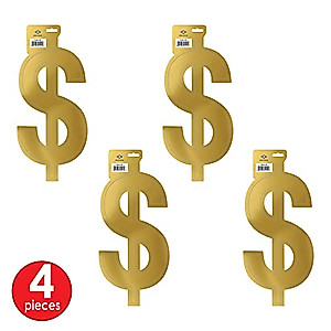 Beistle $ Silhouettes Party Decorations, 16", Gold/White