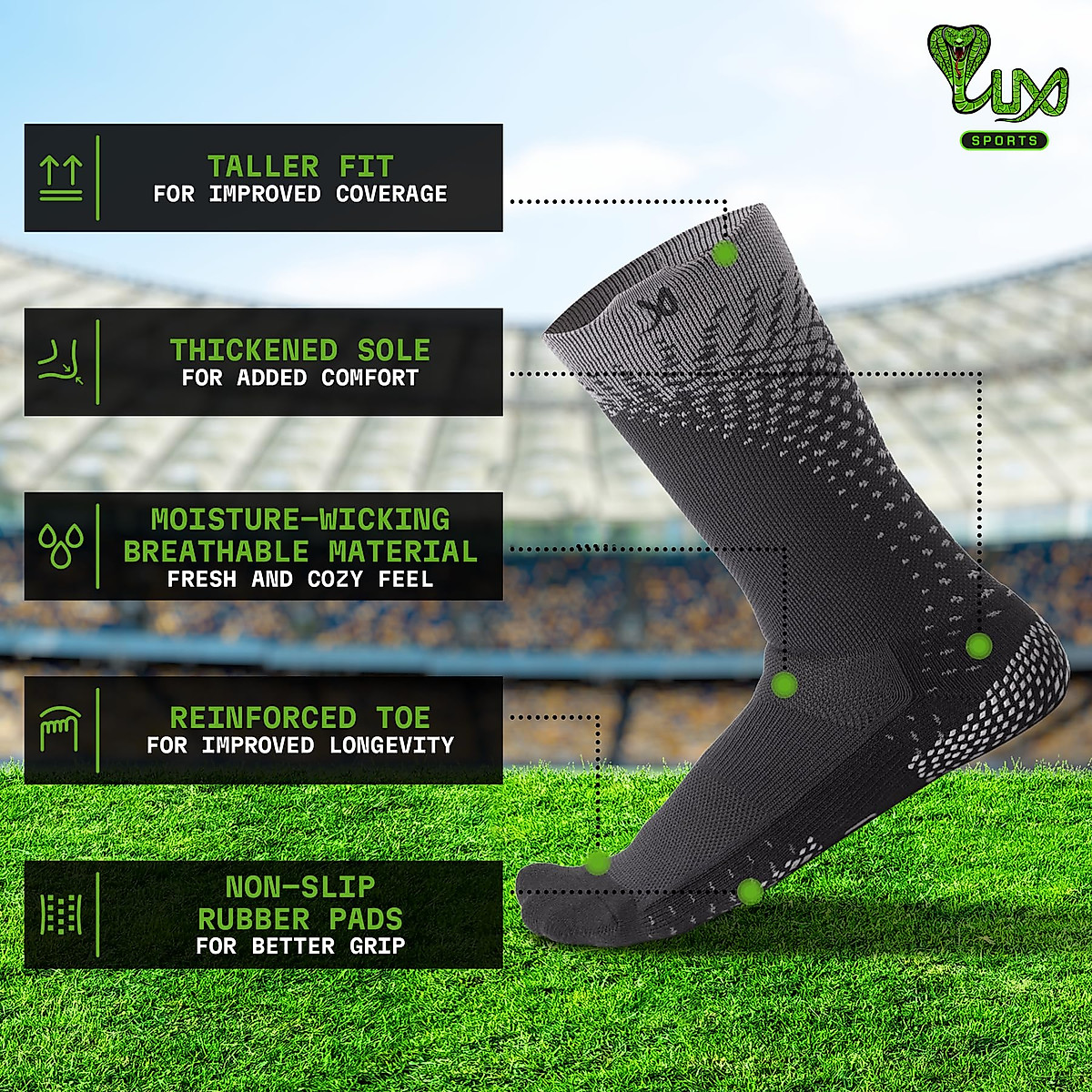 LUX Sports ProCleat Performance Grip Socks GripArray™ - Athletic Socks for Performance Sports - Grip Socks for Men and Women - Non-Slip High-Performance Sports Socks for Soccer, Baseball, and more