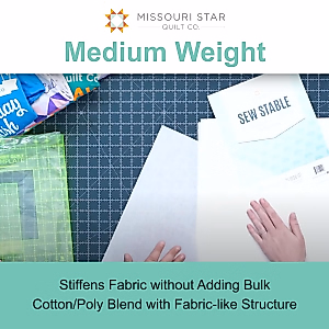 Missouri Star Fusible Interfacing Sheets, 42 Pack - Medium Weight Iron On Interfacing for Quilt Making and Sewing Projects - 14” Fabric Stabilizer Squares