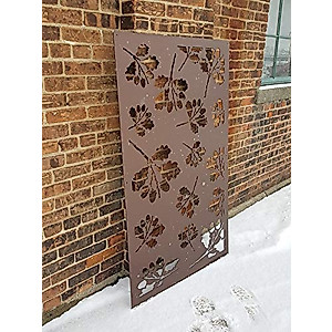 OakLeaf1US - Privacy Screen Metal Garden Fence Decor Art