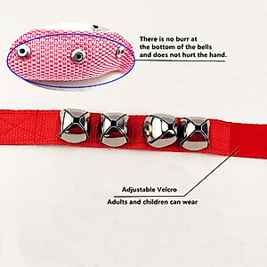 Dzrige 10 Pcs Band Wrist Bells Wrist Jingle Bells Ankle Jingle Bells Musical Tambourine Rhythm Percussion Instrument Birthday Gifts Christmas Party Favors Toys for Kids