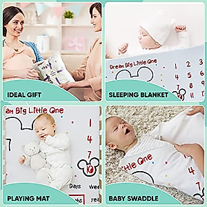 babyly Baby Milestone Blanket with Growth Chart, Hat, and Frames - Perfect for Capturing Memories with Disney's Theme - Unisex 40"x60" Blanket for Baby Girl and Boy
