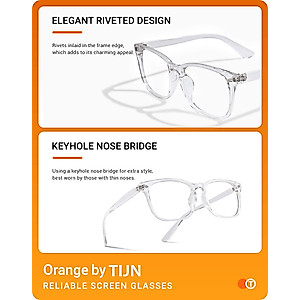 TIJN Unisex Stylish Square Non-Prescription Eyeglasses Glasses Clear Lens Women Men Eyewear