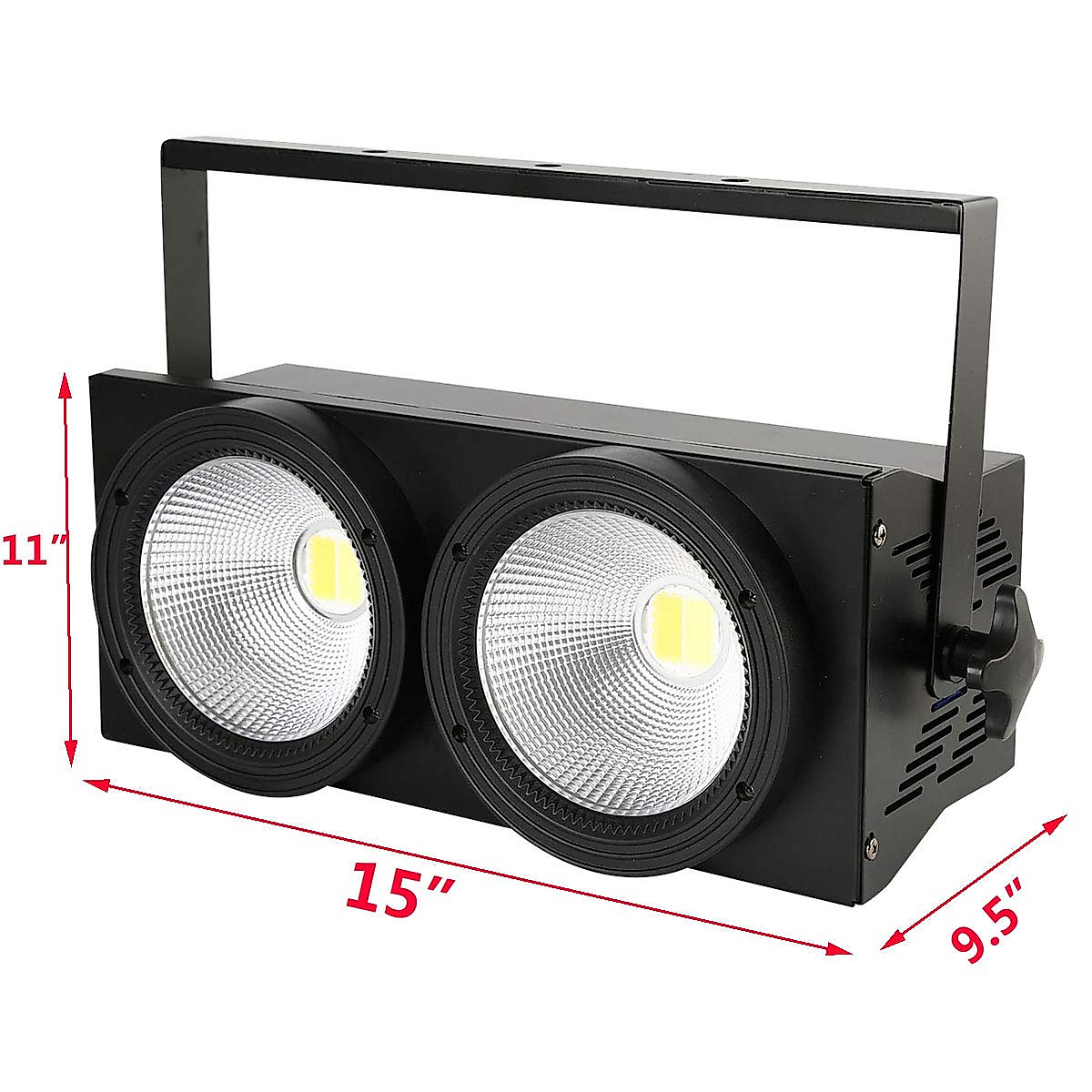 TENGCHANG 200W 2-Head COB Cool& Warm White 2 in1 LED Stage Audience Light PAR64 DMX DJ