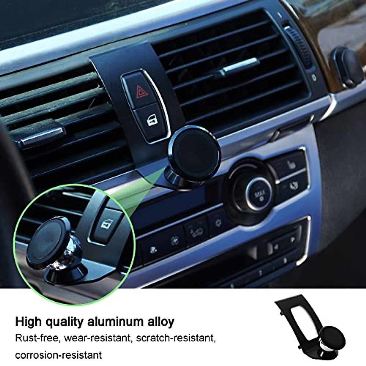 LLKUANG 360-Degree Rotary Cell Phone Holder Mobile Phone Mount for BMW X5 E70 X6 E71 E72 2008-2013 (Black)